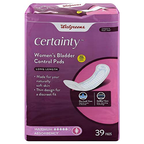 Walgreens Certainty Women's Bladder Control Pads, Maximum Absorbency, Long Length