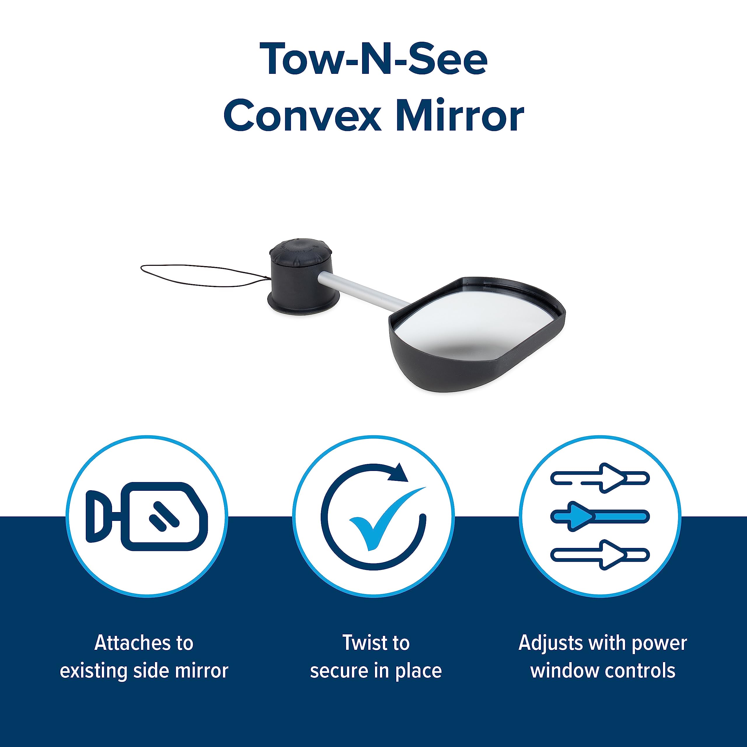 Camco 25668 Convex Tow-N-See Mirror - Passenger Side