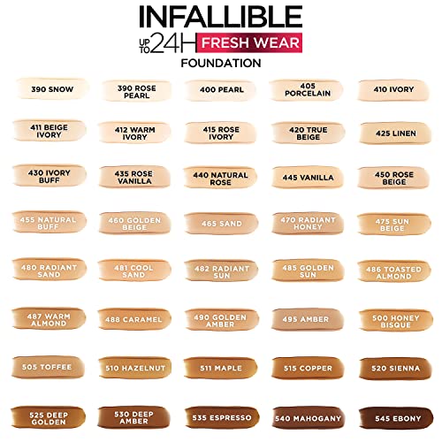 L'Oreal Paris Makeup Infallible Up to 24 Hour Fresh Wear Foundation, Beige Ivory, 1 Ounce