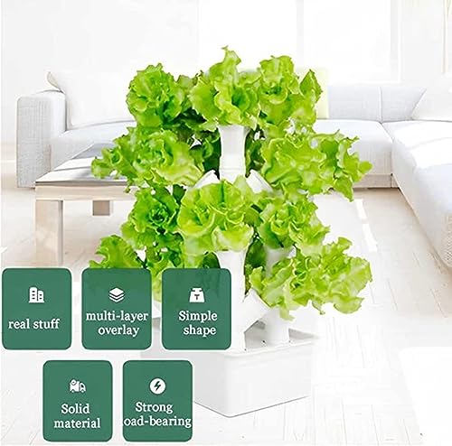 Tower Planting System 16/24/32 Holes Aquaponics Growing System Fruits and Vegetables Aeroponics Kit with Moisturizing Pump, Adapter, Mesh Pots(Size:4columns)
