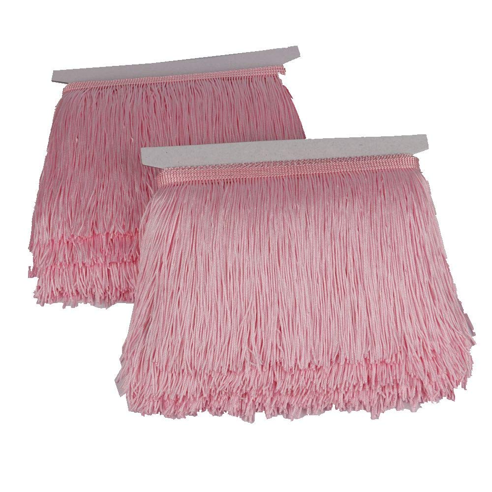 Heartwish268 Fringe Trim Lace Polyerter Fibre Tassel 6inch Wide 10 Yards Long for Clothes Accessories Latin Wedding Dress DIY Lamp Shade Decoration Black White Red(Baby Pink)