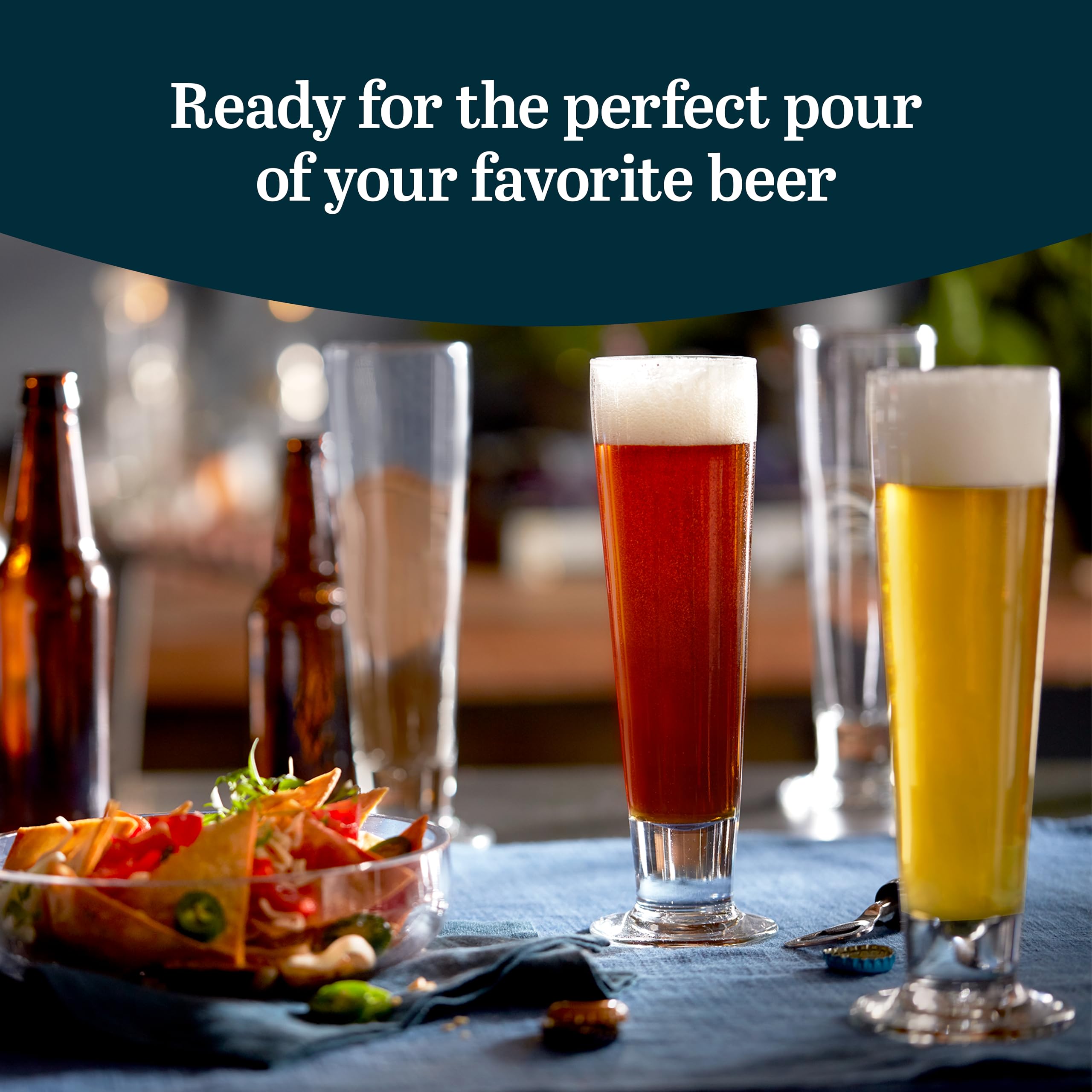 Libbey Stockholm Pilsner Beer Glasses, 14.5-ounce, Set of 4