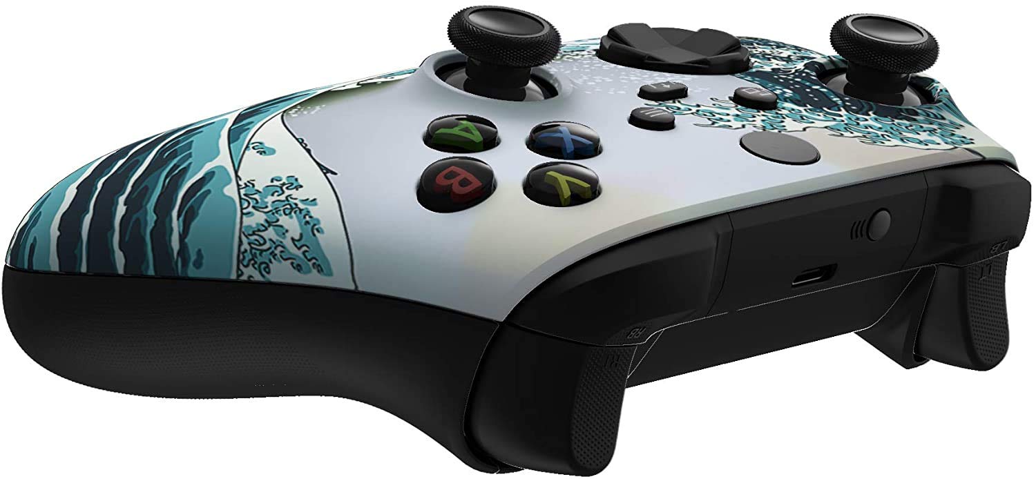 Custom Controllerzz Wireless Controller for Microsoft Xbox Series X/S & Xbox One - Custom Soft Touch Feel - Custom Xbox Series X/S Controller (X/S Waves)