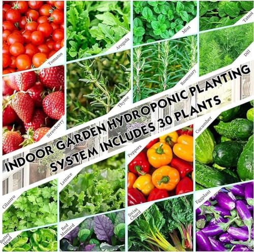 Hydroponic Growing System, DIY Garden Hydroponic Growing System, Indoor Herb Garden Kit with Hydrating Pump, Adapter, Net Pots, Timer,(Color:15holes,Size:)