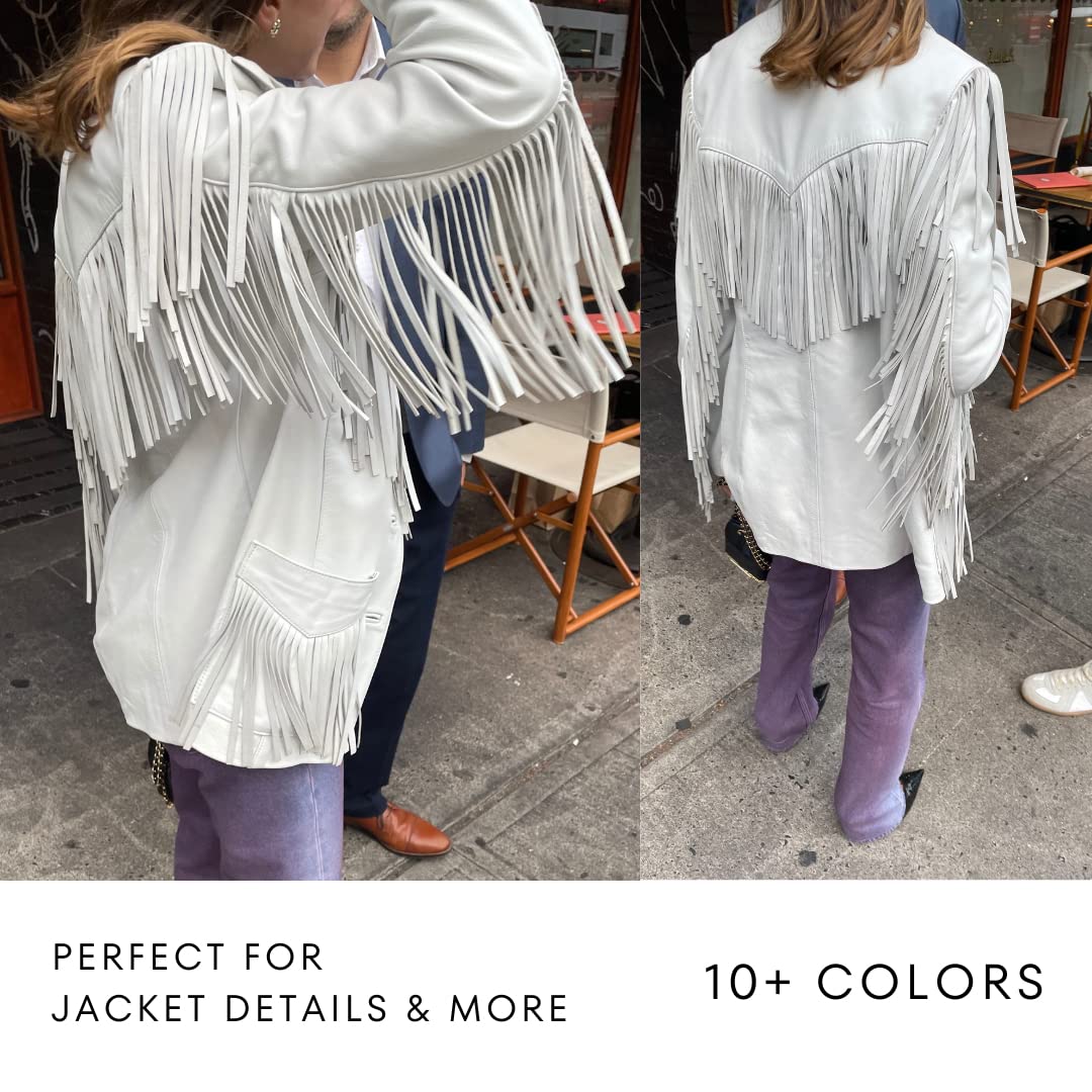 Leather Fringe Sold by The Foot (1 FT, Tan)