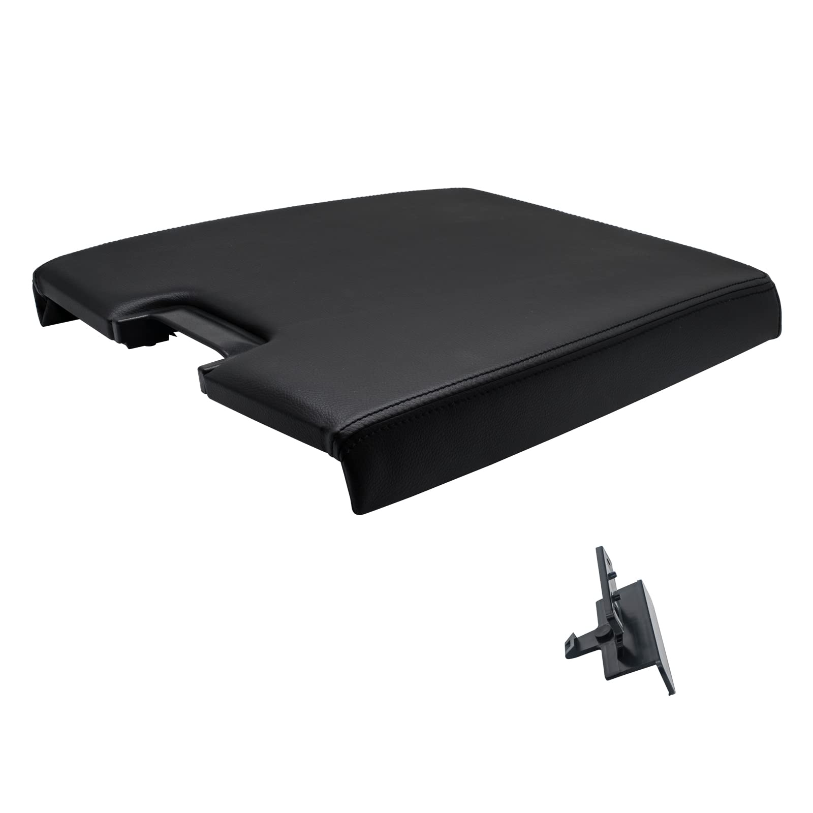 NHILES Center Console Lid Kit with Latch Compatible with 2007-2013 Chevy Tahoe/Avalanche/ 2008-2014 Silverado/GMC Yukon(XL)/Sierra 1500/2500/3500 center console cover replace #20864151（Black）