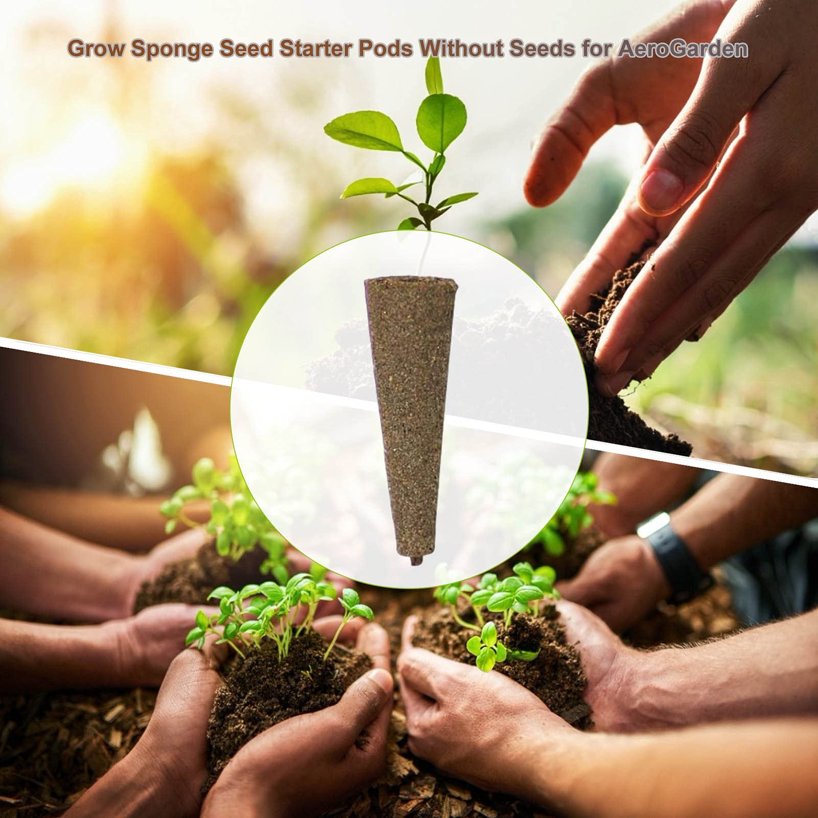 Tvoip 50 Pack Grow Sponges, Eco-Friendly Plant Seed Starter Sponges Compatible Seed Pod Replacements Root Growth Sponges Gardening Accessories Suitable Garden System Seed Starting (50 Pack Sponges)…