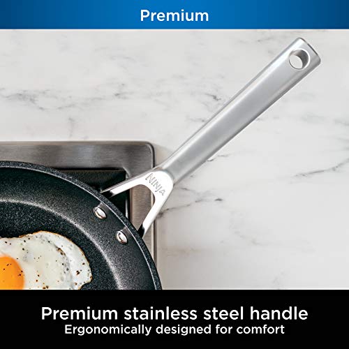 Ninja C30928 Foodi NeverStick Premium 11-Inch Wok, Hard-Anodized, Nonstick, Durable & Oven Safe to 500°F, Slate Grey