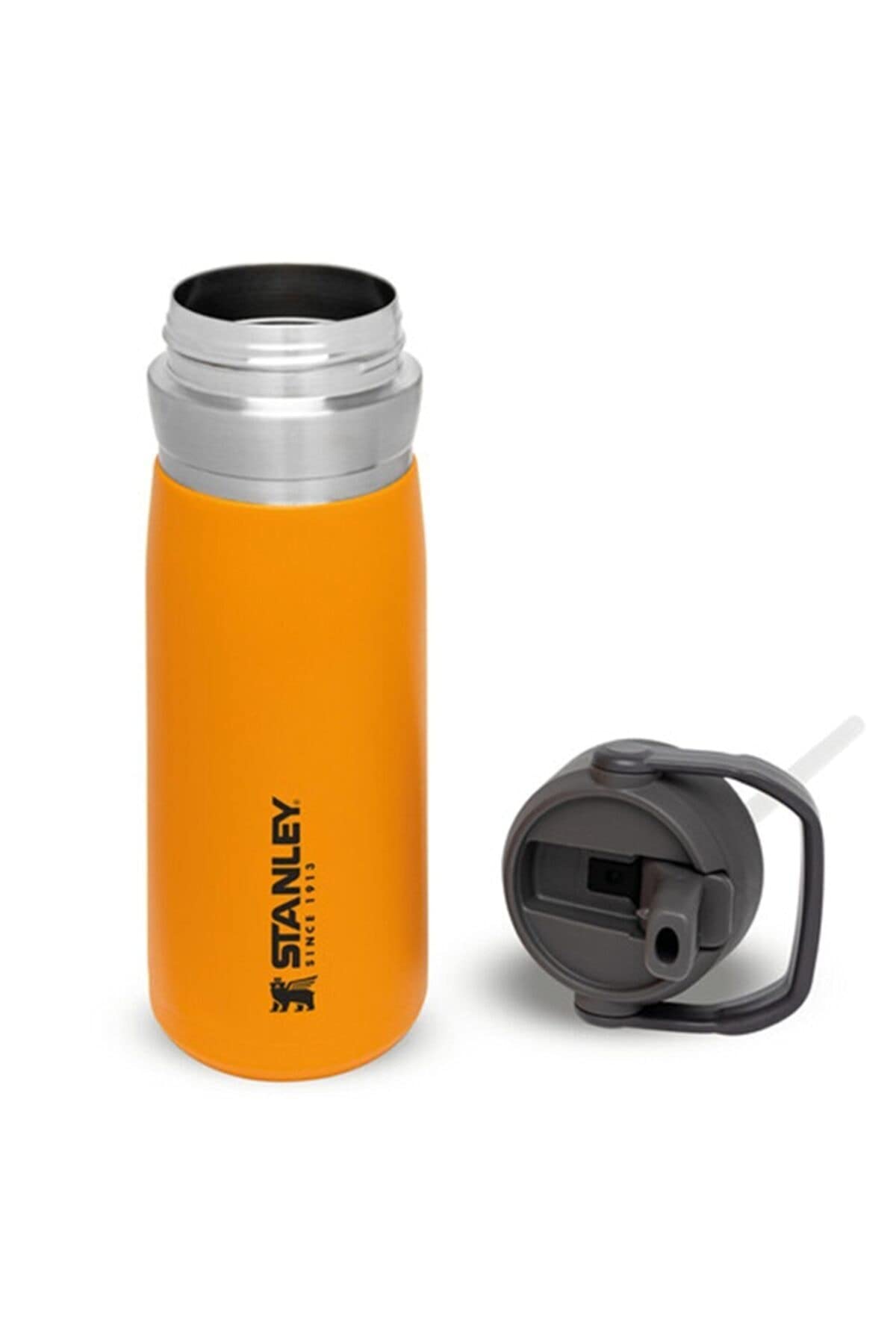 STANLEY IceFlow Stainless Steel Water Bottle with Straw 0.65L - Keeps Cold For 12+ Hours - Leakproof Insulated Water Bottles - BPA-Free Thermal Flask - Dishwasher Safe - Saffron