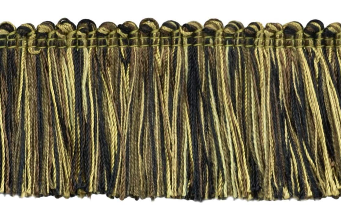 DÉCOPRO 5 Yard Value Pack of Veranda Collection 2 inch Brush Fringe Trim/Dark Brown, Brown, Taupe, Black/Style#: 0200VB / Color: Mes