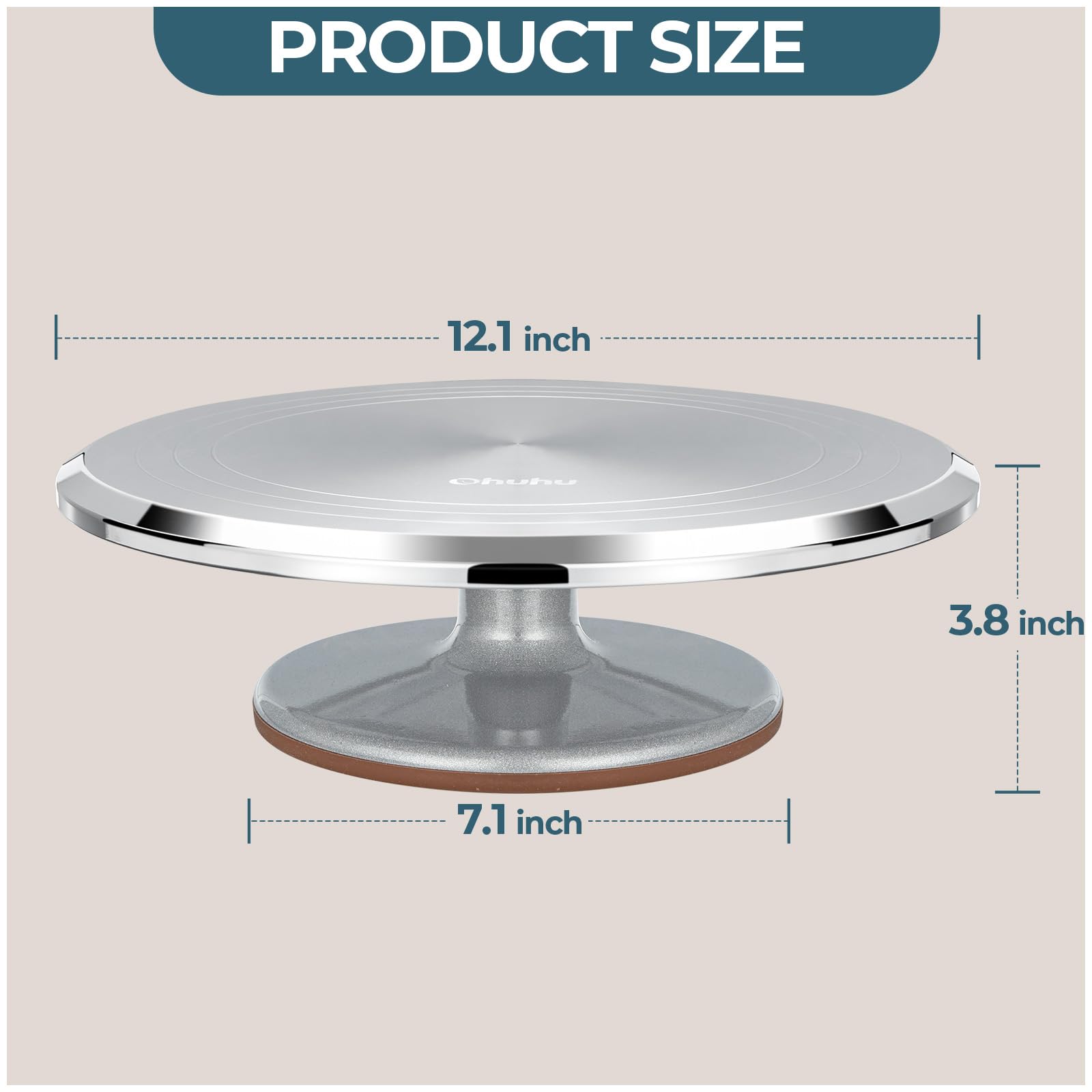 Cake Stand, Ohuhu Aluminium 12''Cake Turntable Decorating Bakery Supplies - BPA-Free Frosting Spinner Rotating Revolving Lazy Susan