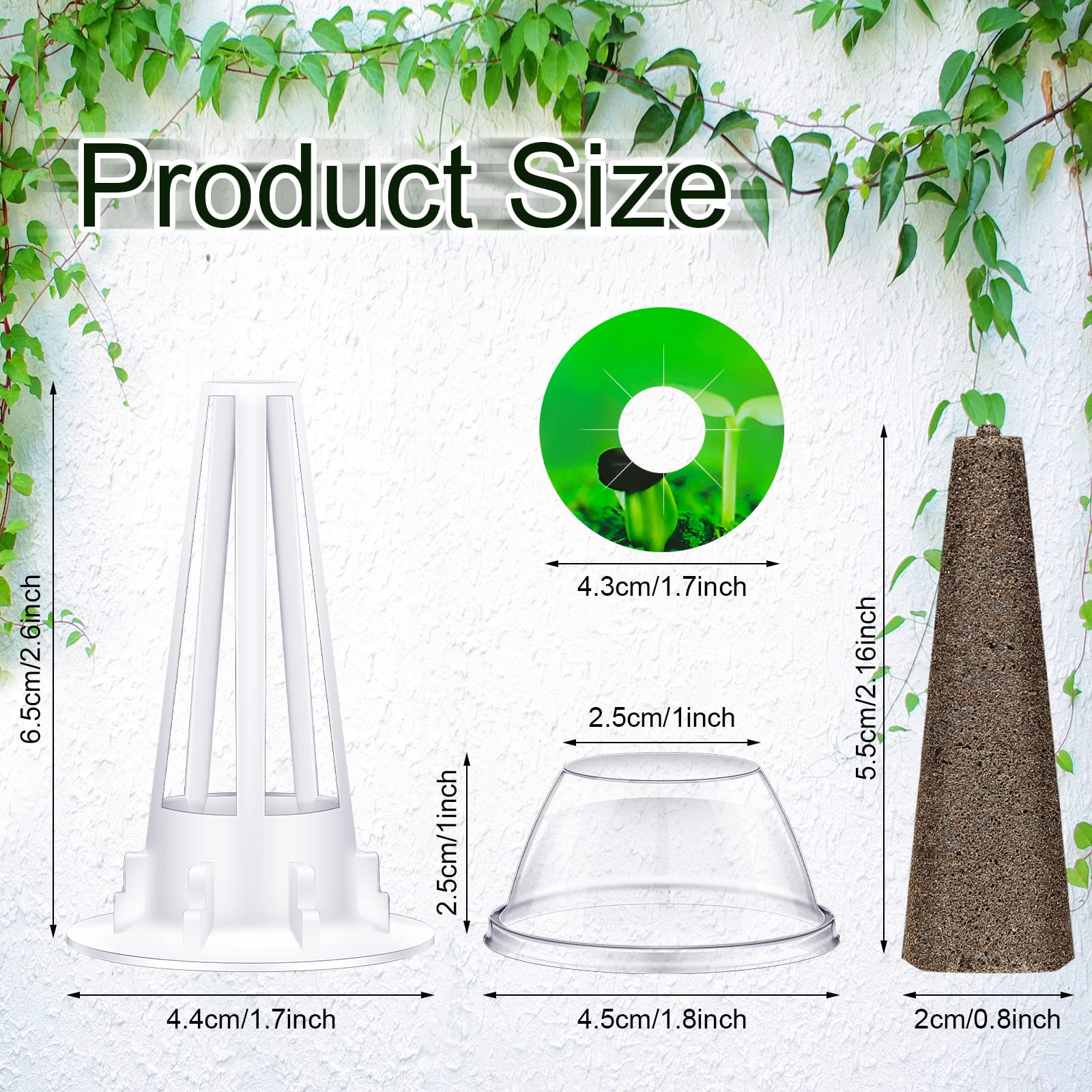 Vesici 240 Pieces Hydroponic Garden Accessories Pod Kit Including Grow Baskets Transparent Insulation Lids Plant Grow Sponges Labels for Seed Starting System
