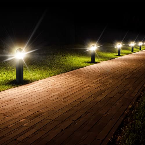 MOON-DE-AGE Low Voltage Landscape Pathway Lights, 12V LED Bollard Light IP67 Waterproof, Outdoor Driveway Walkway Wired Lights (Inclusion Connector) - Yard Garden Lawn, 2700K Warm White, 6 Pack
