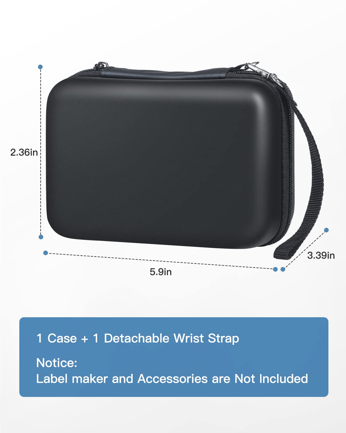 POLONO Label Maker Case Compatible P10/ NiiMbot D11 Label Maker/Phomemo D30&D35/Memoking D30/Supvan E10/Marklife P11 Portable Bluetooth Label Printer, for USB Cable and Accessories (Case Only)