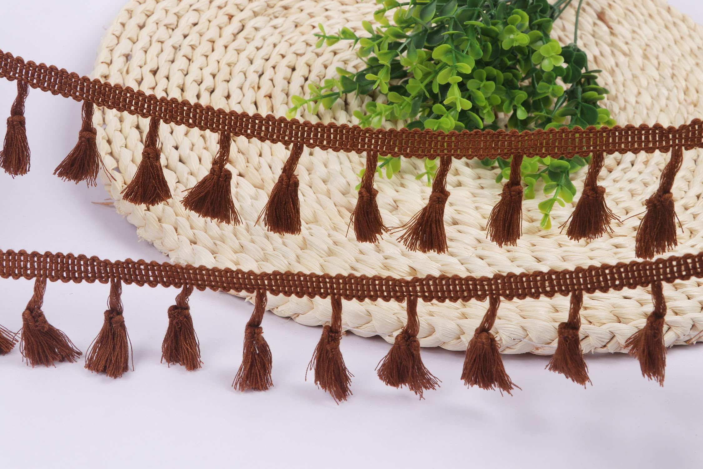 YYCRAFT 10 Yards Tassel Fringe Trim Ribbon for Curtain Clothes Sewing Craft(Brown)