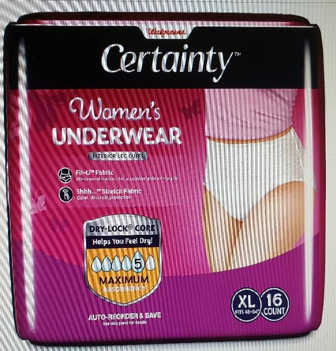 Walgreens Certainty Women's Underwear, Maximum Absorbency X-Large XL 16ea(1pack)