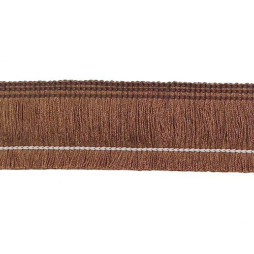 25mm Wide Cotton Fringe Tassel Trim 5 Yards (Coffee)
