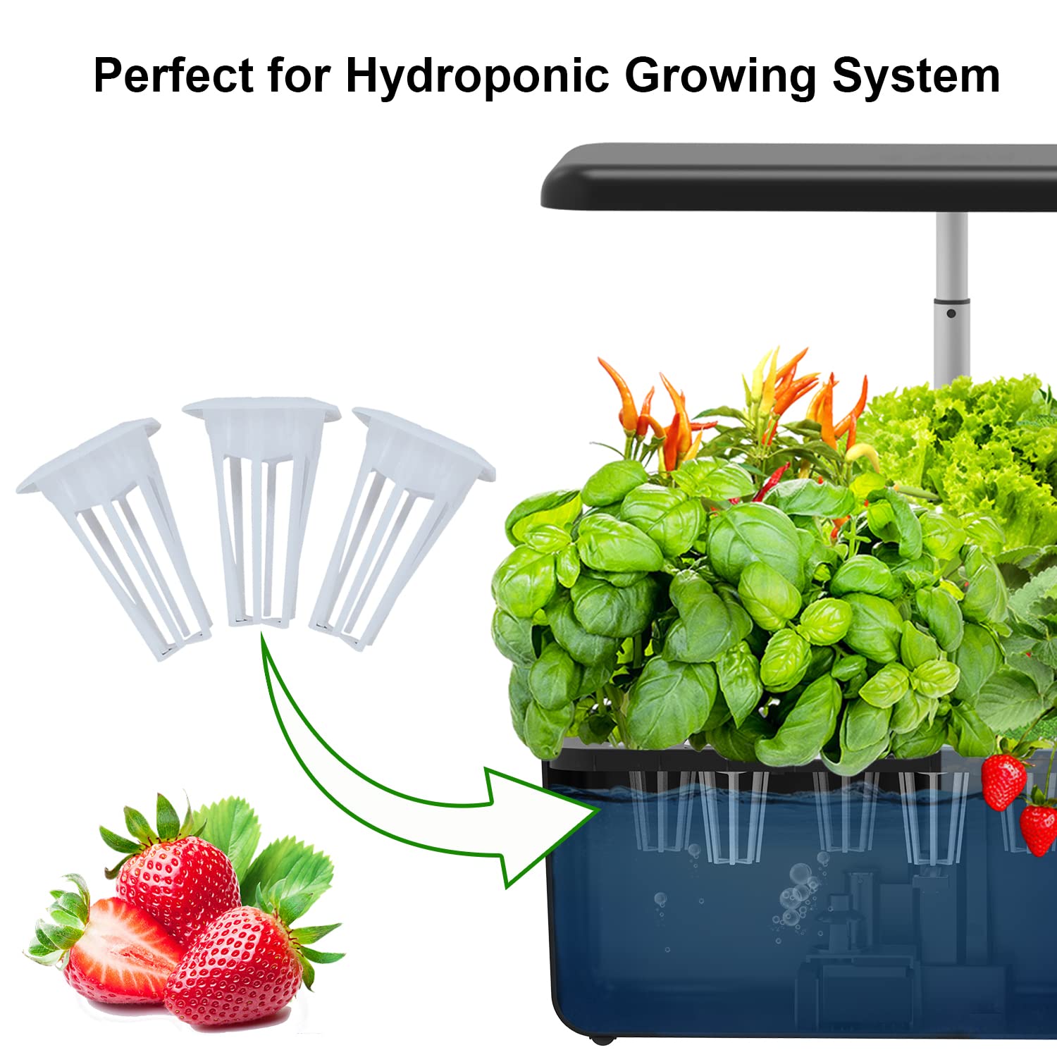 Haovegfloer 30 PCS Grow Baskets for Indoor Hydroponics Supplies,Hydroponics Garden Accessories for Partly QYO, LYKO,Idoo Hydroponic Garden System (Square)