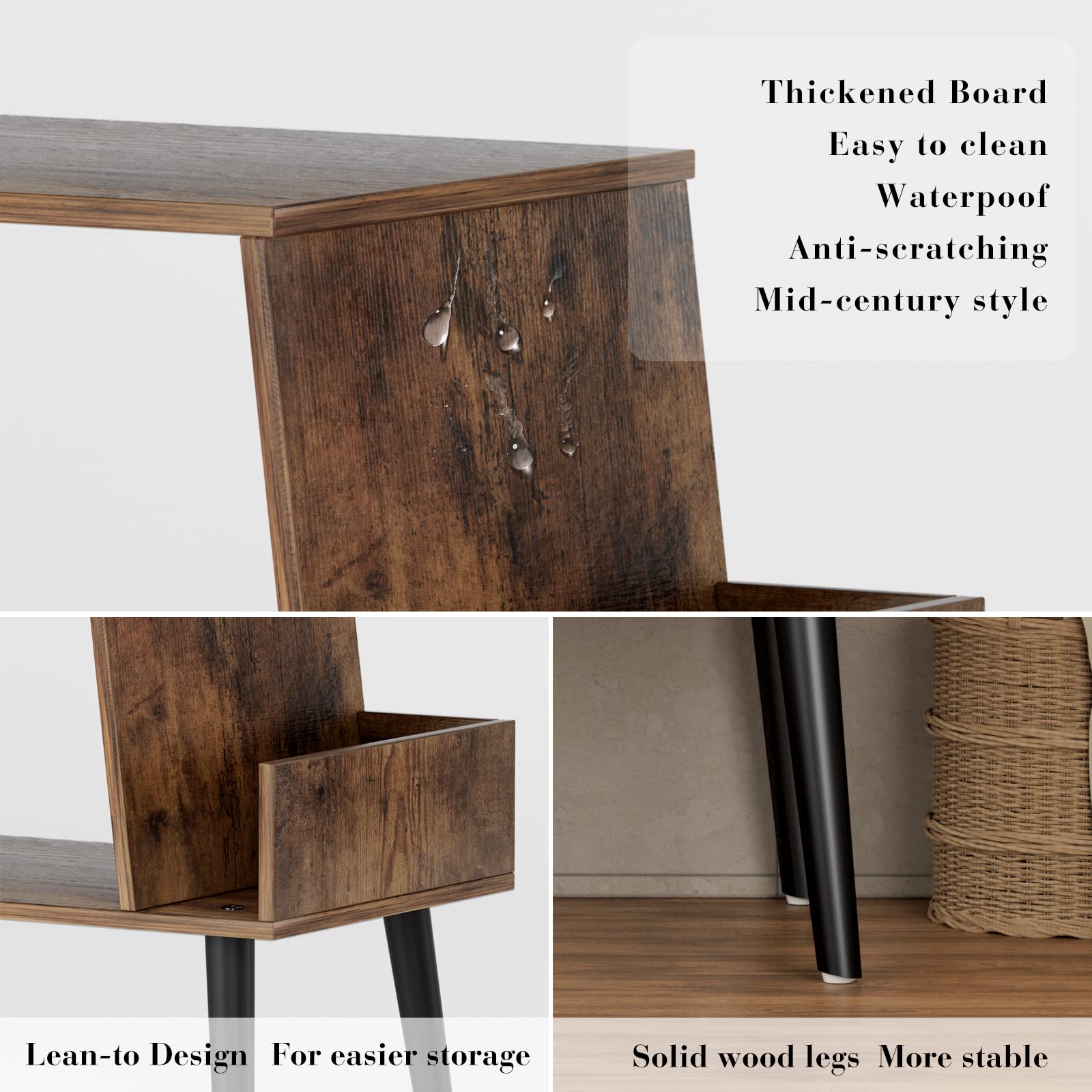 Huakan Record Player Stand, Record Player Table Turntable Stand, Vinyl Record Storage Multifunctional Bookcase for Albums LP