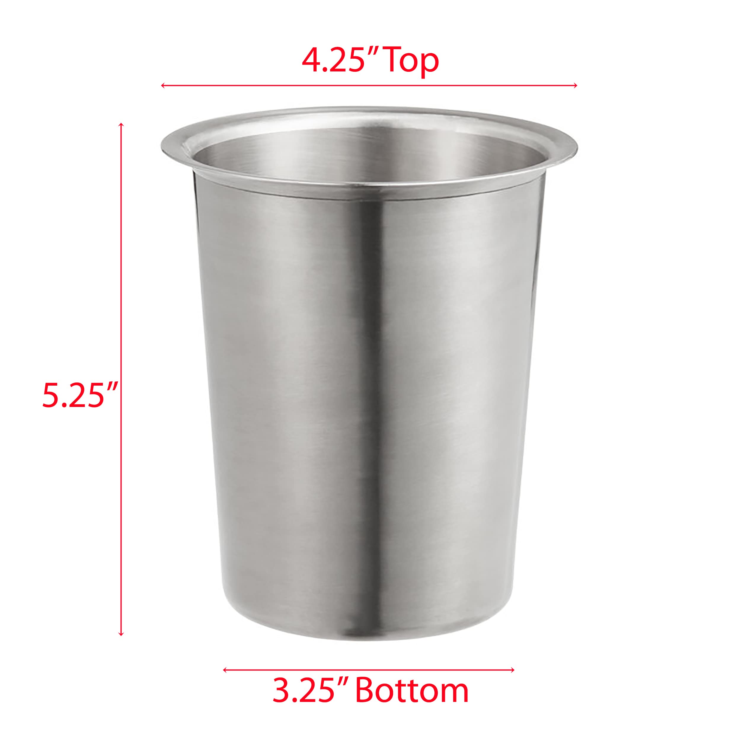 METAL MAGERY - Stainless Steel Utensil Holder - Silverware Canister, Cutlery Cylinder Container (3 Pack - Stainless Steel)