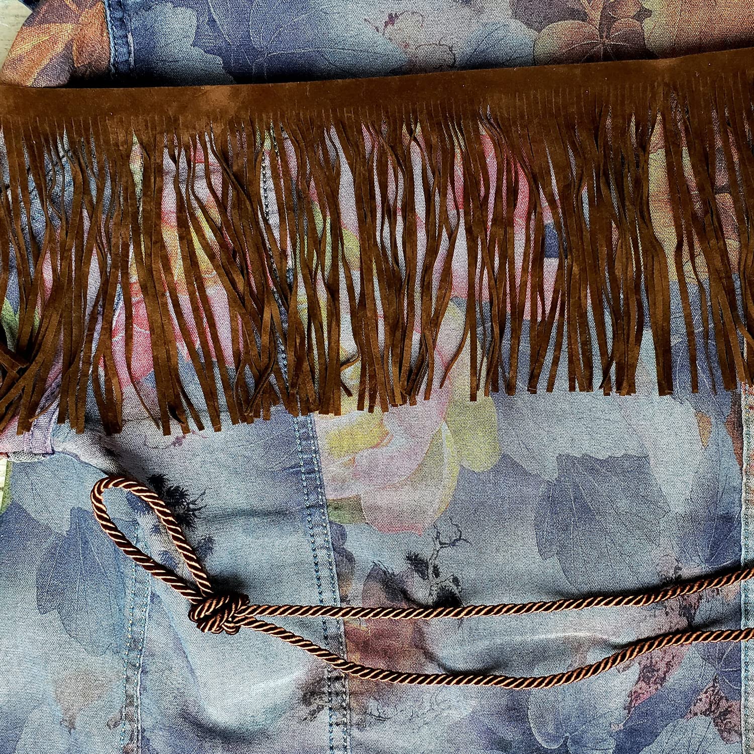 Trims by the Yard 6" Faux Suede Fringe Black | (5 Yard Cut) Trim