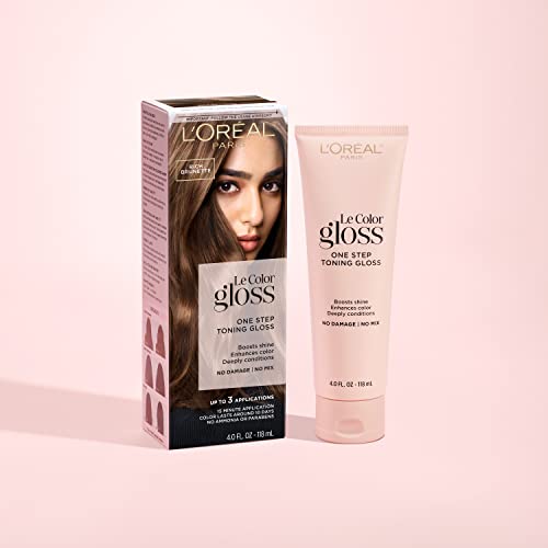 L'Oreal Paris Le Color One Step Toning Hair Gloss, Rich Brunette, 4 Ounce
