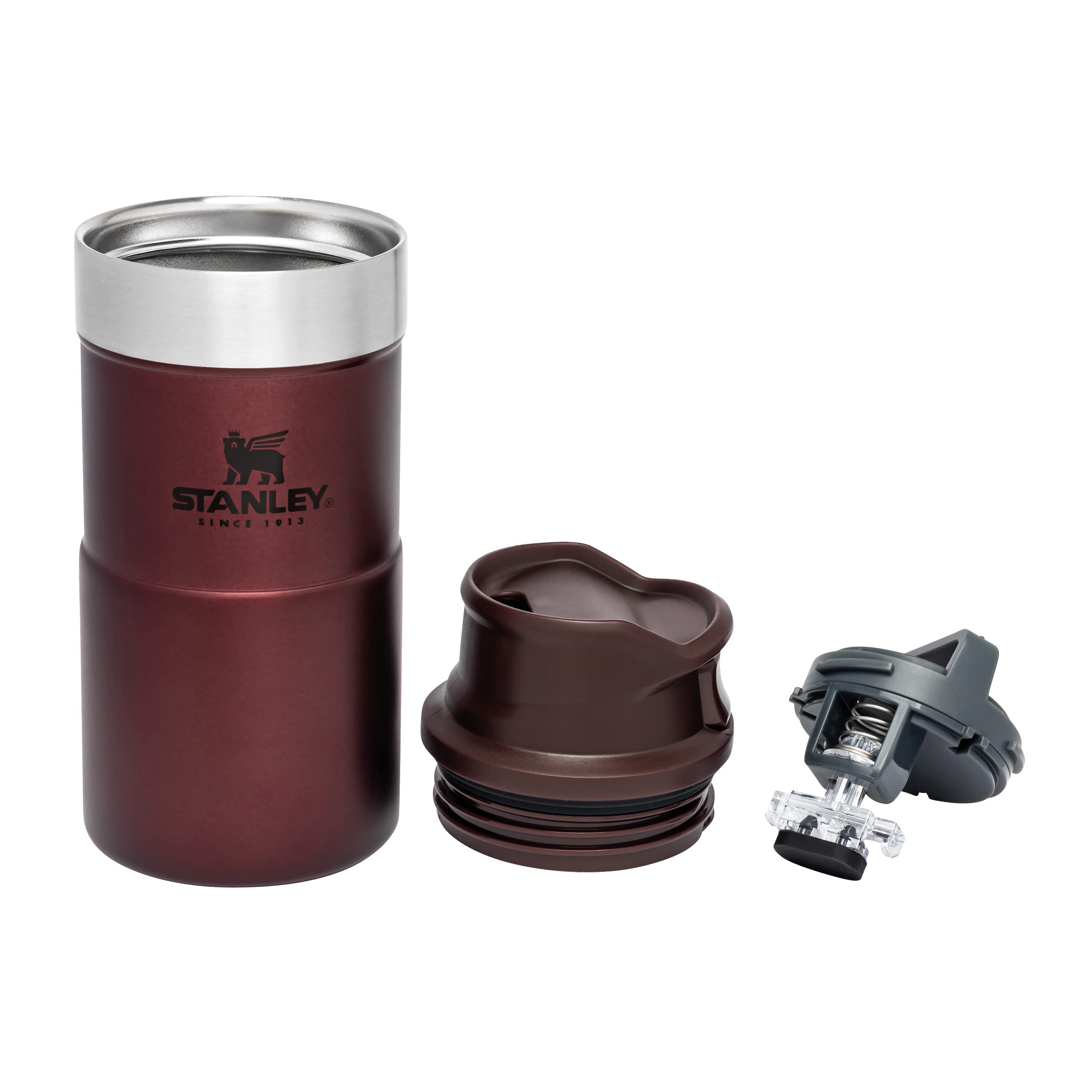 STANLEY Trigger Action Travel Mug 0.25L - Keeps Hot For 3 Hours - BPA-Free - Thermal Mug For Hot Drinks - Leakproof Reusable Coffee Cup - Dishwasher Safe - Wine