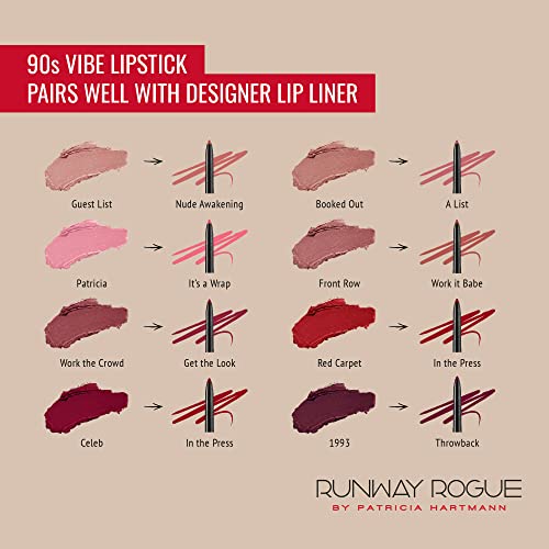 Runway Rogue 90s Vibe Lipstick, Moisturizing Matte Nude Lipstick, Guest List