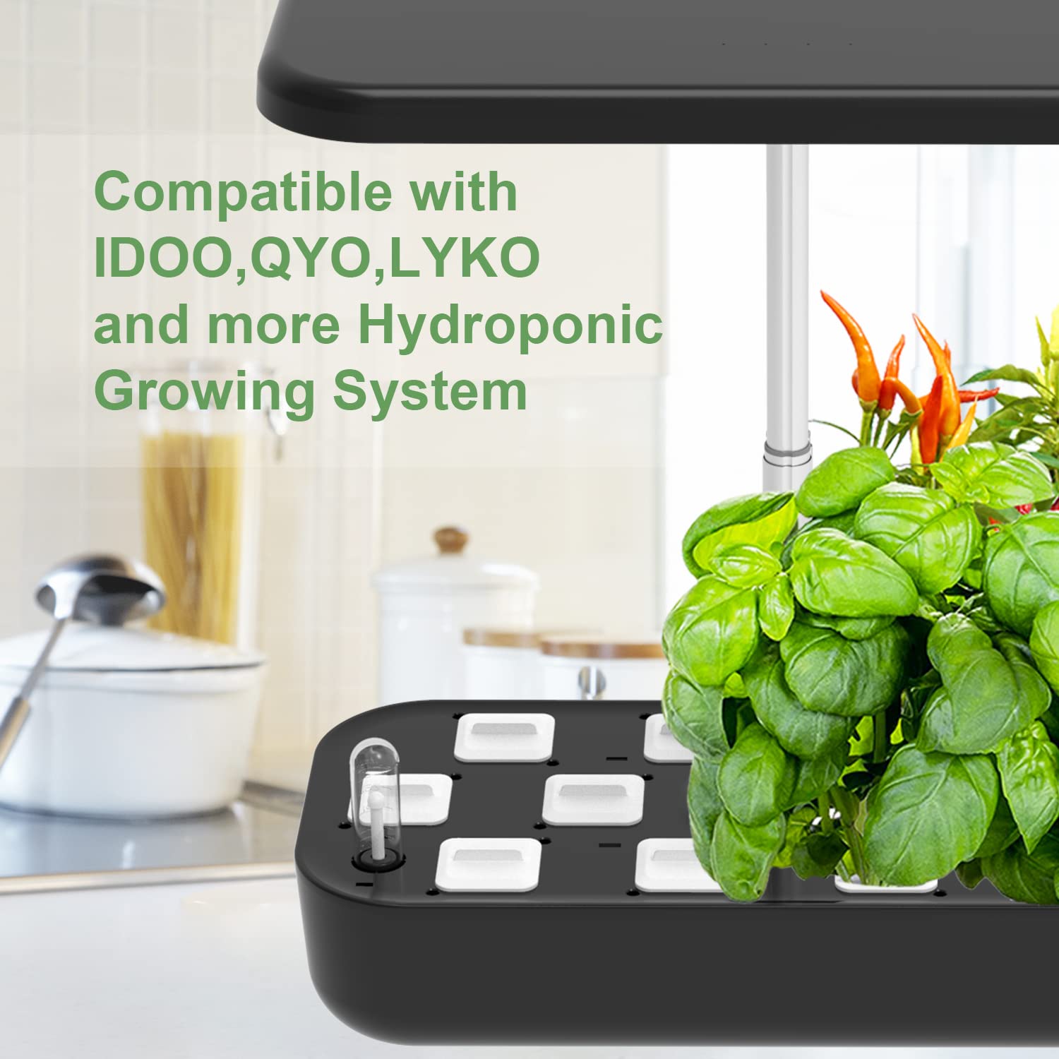 25 Pack Plant Spacer Kit for Hydroponic Growing System,Hydroponics Cover Lid Accessories for Indoor Garden Spacer Caps,Compatible with Idoo,QYO,LYKO and Most Square Grow Pods,White