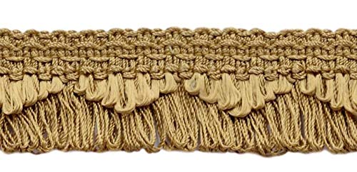 DÉCOPRO Decorative Camel Gold, Dark Gold Scalloped Loop Fringe/Braid, 1 3/8 Inch, Style# 9115 Color: E16 (D1) (Sold by The Yard)