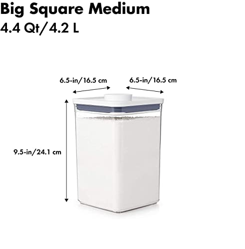 OXO Good Grips POP Container 4.4-Quart Square Airtight Food Storage for for Flour and More (Set of 4)