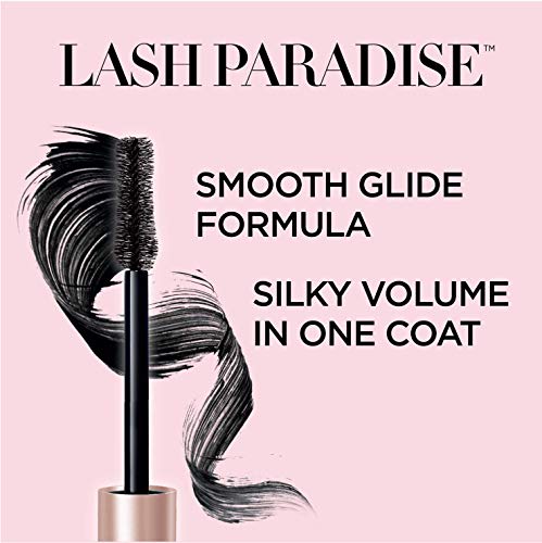L'Oreal Paris Voluminous Makeup Lash Paradise Mascara, Voluptuous Volume, Intense Length, Feathery Soft Full Lashes, No Flaking, No Smudging, No Clumping, Blackest Black, 0.25 Fl Oz (Pack of 2)