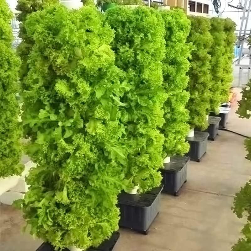 Hydroponic Tower, Aquaponic Culture System 45 Holes Net Pots Aeroponic Kit 15 Layers for Herbs, Fruits and Vegetables with Hydrating Pump, Adapter