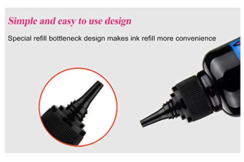 Aomya Ink Refill Kit 100ml for HP 61 60 62 63 564 920 901 902 932 933 934 940 950 951 952 94 95 96 Inkjet Printer Cartridges Refillable Ink Cartridges CIS CISS System 4 Color Set with 4 Syringes