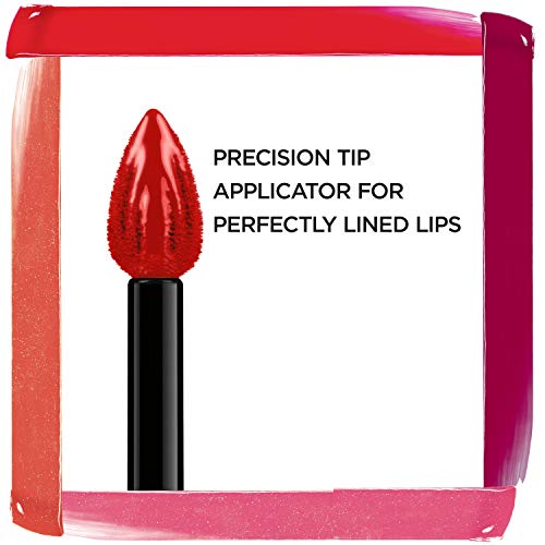 L'Oreal Paris Makeup Brilliant Signature Shiny Lip Stain, High Impact Glossy/Shiny Finish with a Lightweight Feel, Be Fiery, 0.21 fl. oz.
