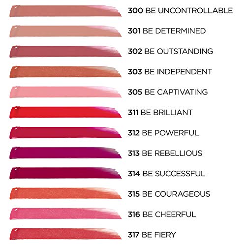 L'Oreal Paris Makeup Brilliant Signature Shiny Lip Stain, High Impact Glossy/Shiny Finish with a Lightweight Feel, Be Fiery, 0.21 fl. oz.