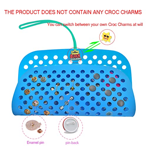 SHENGCHUANG croc charm organizer & storage Shoe Charms display Hanger Portable Hanging Charms Silicone Roll Bag Red(Croc Charms not Included)