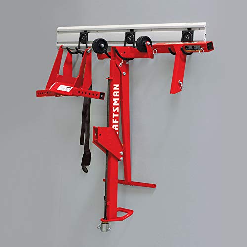 MoJack Craftsman 45099 Lift-500lb Lifting Capacity, Fits Most Residential and Zero Turn Radius Riding Lawn Mowers, Folds Flat for Easy Storage, Use for Mower Maintenance or Repairs, Red