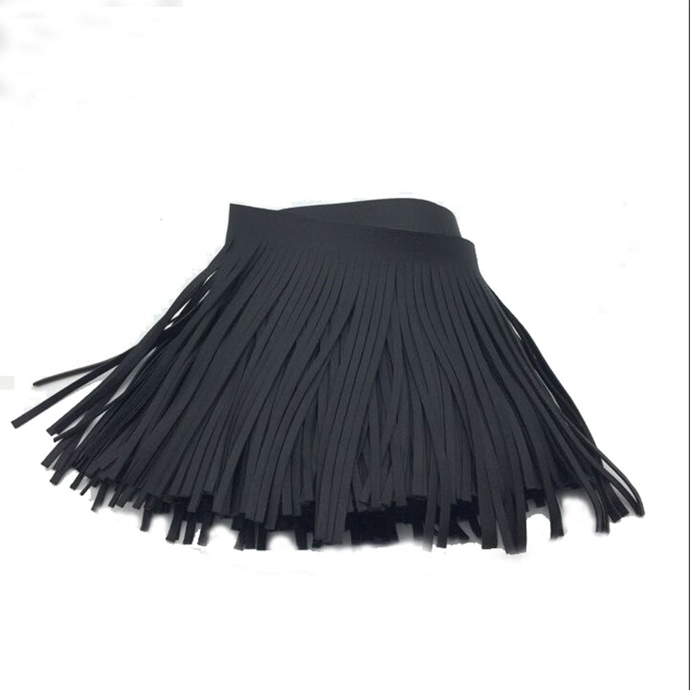 Brazil Leather Fringe Trims Faux Leather Tassel Trims Double Side for DIY Projects and Sewing Craft Supply4-3/4" or (12 cm) Wide 3 Yards/lot