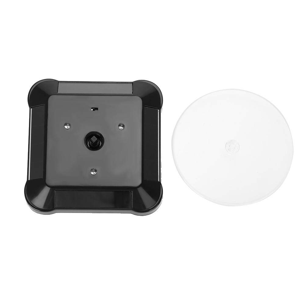 Solar Showcase 360 Degrees Display Stand, Rotating Turntable with LED Light for Watch Phone Jewelry Display Stand(Black)