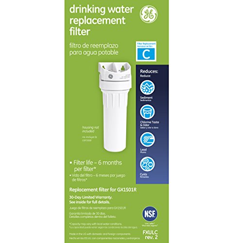 GE FXULC Drinking Water System Replacement Filter White, 9.00 x 2.00 x 2.00 inches