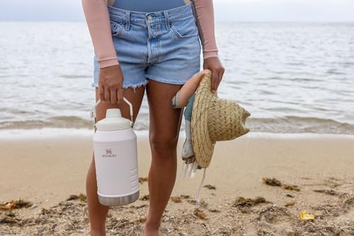 Stanley Iceflow Fast Flow Jug | Recycled Stainless Steel Water Tumbler | Keeps Drink Cold and Iced for Hours | Easy Carry Handle | 96 OZ | Rose Quartz