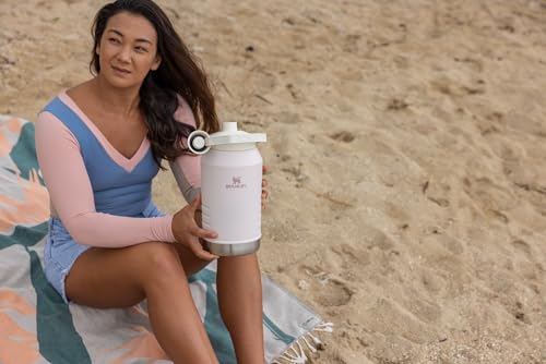 Stanley Iceflow Fast Flow Jug | Recycled Stainless Steel Water Tumbler | Keeps Drink Cold and Iced for Hours | Easy Carry Handle | 96 OZ | Rose Quartz