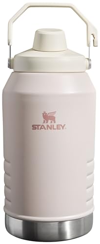Stanley Iceflow Fast Flow Jug | Recycled Stainless Steel Water Tumbler | Keeps Drink Cold and Iced for Hours | Easy Carry Handle | 96 OZ | Rose Quartz