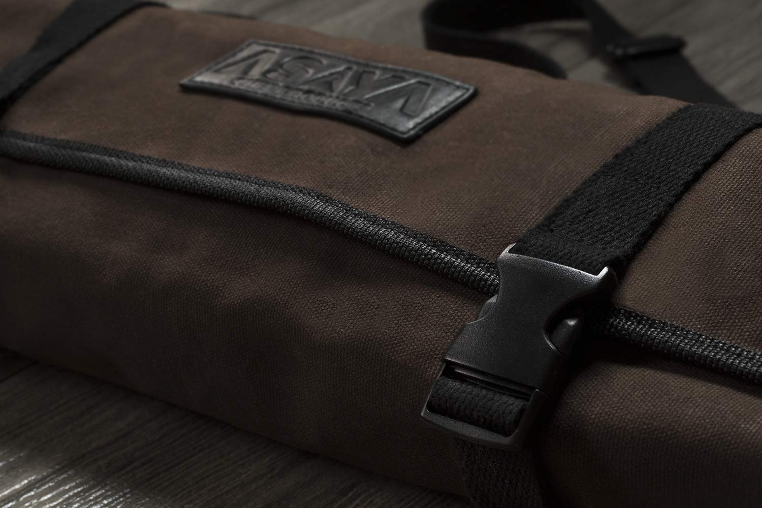 Asaya Canvas Chef Knife Roll Bag - 10 Knife Slots and a Large Zipper Pocket - Durable 10oz Canvas Knife Case with an Adjustable Shoulder Strap - Knives not Included