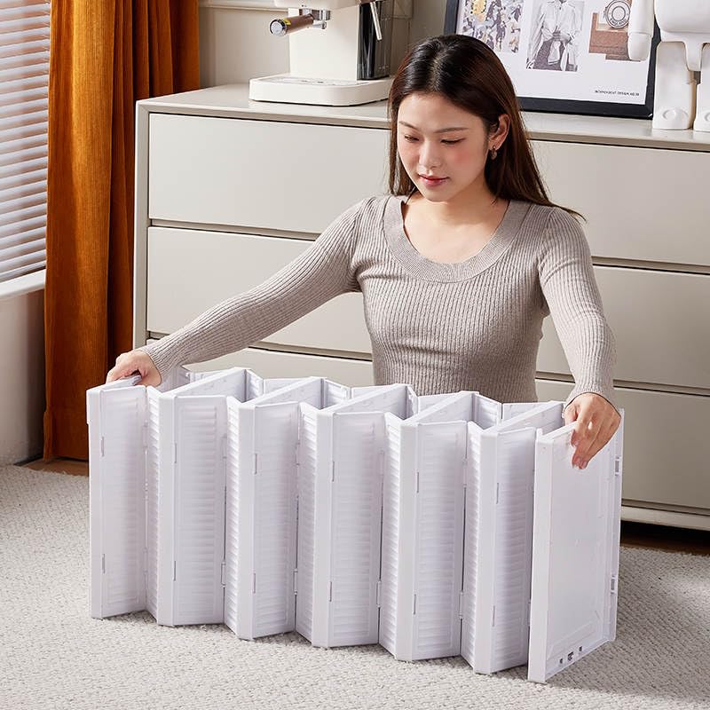 HMA Pro 6-Tier Foldable Plastic Shoe Organizer, Max Shoe Size 13, Transparent, Contemporary Style, Easy Setup, Bedroom