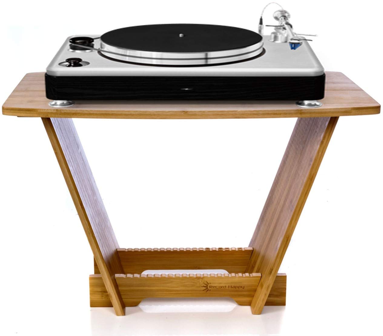 Vinyl Records Holder Turntable Stand - Record Player Display and Lp Album Storage Rack Organizer. Space Saving Solution for Your Collection