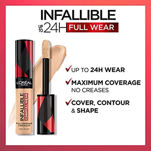 L'Oreal Paris Makeup Infallible Full Wear Waterproof Matte Concealer, Caramel