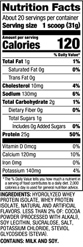 Dymatize ISO100 Hydrolyzed Protein Powder, 100% Whey Isolate Protein, 25g of Protein, 5.5g BCAAs, Gluten Free, Fast Absorbing, Easy Digesting, Cookies and Cream, 20 Servings