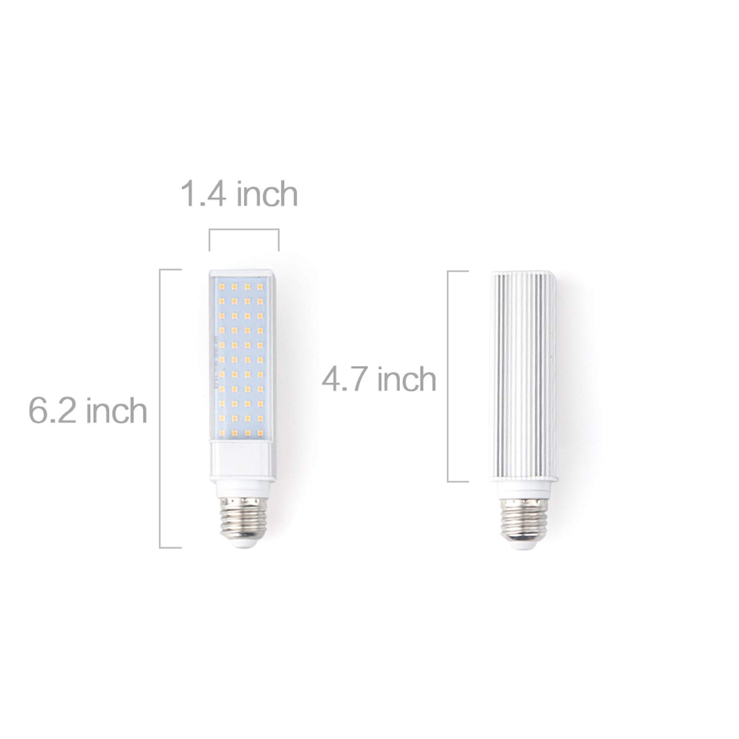 Necgemlex LED Plant Grow Bulbs for Grow Light for Indoor Plants, Sun Light, 44 LEDs of 17W (50W Fluorescent Bulbs Equivalent), 2 Pack